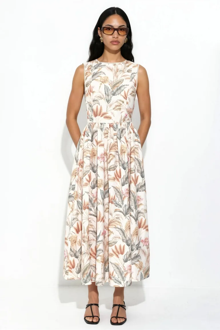 Cotton Dress with Lace Detail HiCCUP : Dresses : VogaCloset Jordan