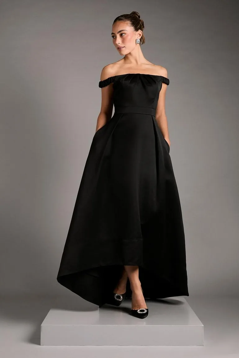 Bardot Fit and Flare Hi Low Hem Maxi Dress Coast Fashion Black ...
