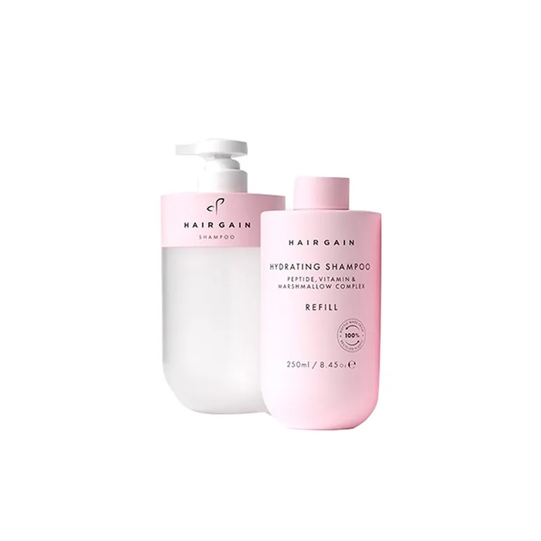 Hair Gain Hydrating Shampoo 250ml Starter Kit – Refillable Peptide ...