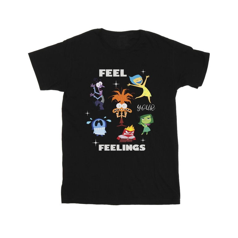 Inside Out 2 Mens Feelings Cotton T-Shirt - Black Inside Out 2 Black ...