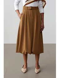 Dilvin High-waist Belted Midi Balloon Skirt Dilvin Brown : Skirts ...